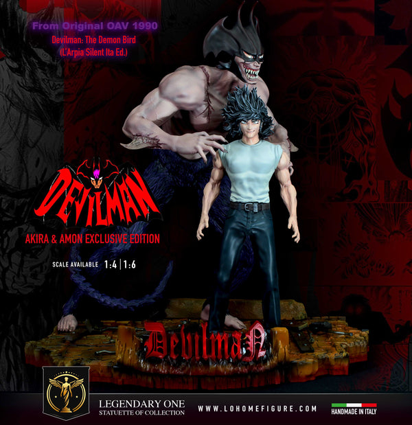 Devilman Exclusive Collectible Statue - Akira and Amon Figure - Scale ...