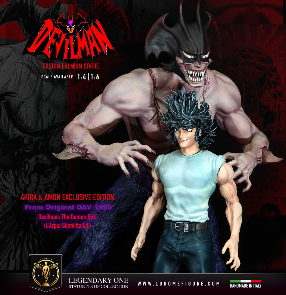 Devilman Exclusive Collectible Statue - Akira and Amon Figure - Scale ...